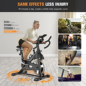 VIGBODY Stationary Exercise Bike Indoor Cycling Bike for Cardio Workout, with Comfortable Seat Cushion, LCD Monitor for Home Training Bike
