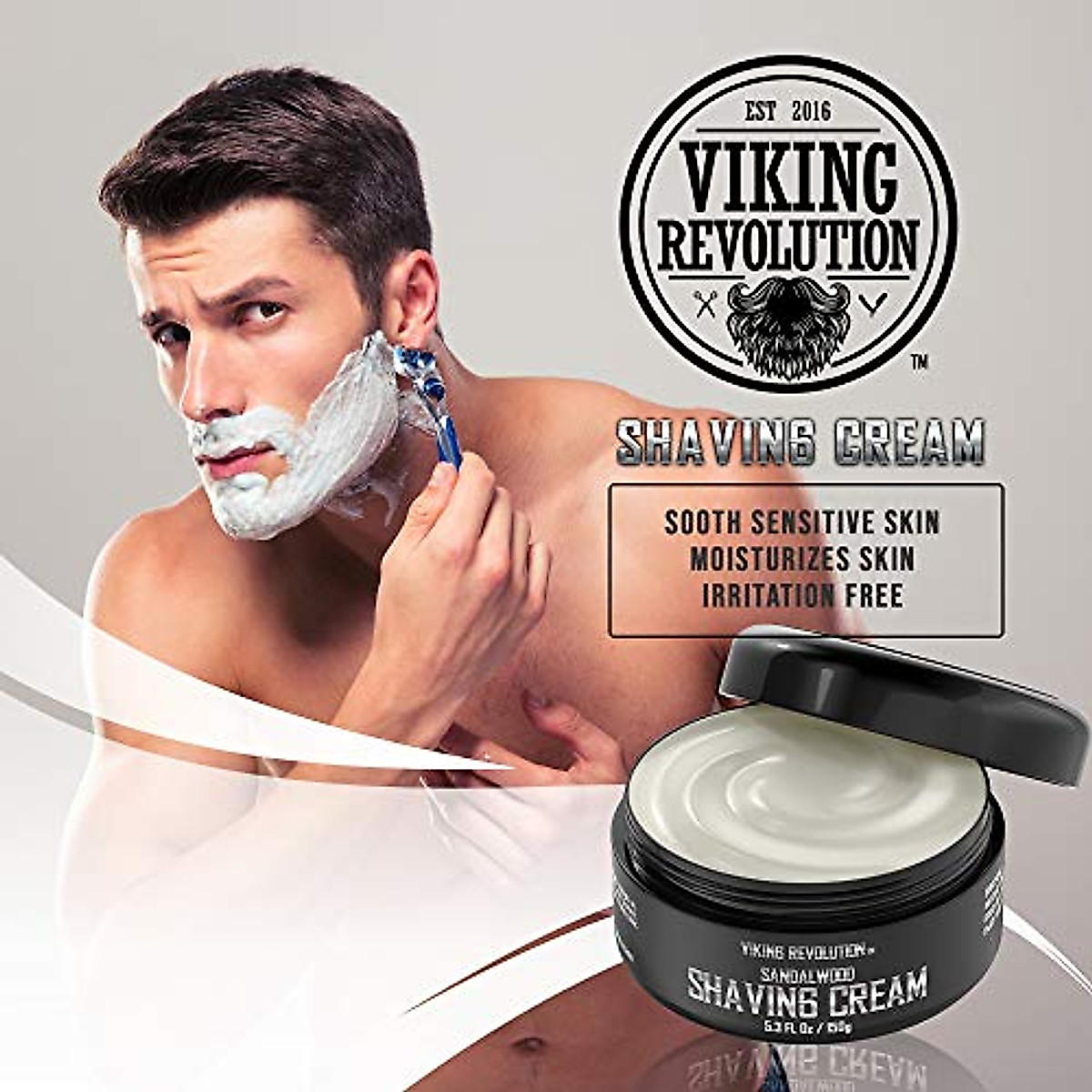 Luxury Shaving Cream for Men- Sandalwood Scent - Soft, Smooth & Silky Shaving Soap - Rich Lather for the Smoothest Shave - 5.3oz