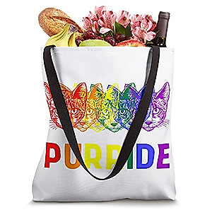 Purride Cat LGBT Rainbow Shoulder Bag Gay Flag Pride Ally Tote Bag