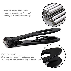 SZQHT Ultra Wide Jaw Opening Nail Clippers Set Toenail Clippers for Thick Nails Cutter for Ingrown Manicure,Pedicure,Men & Women Big(Black)