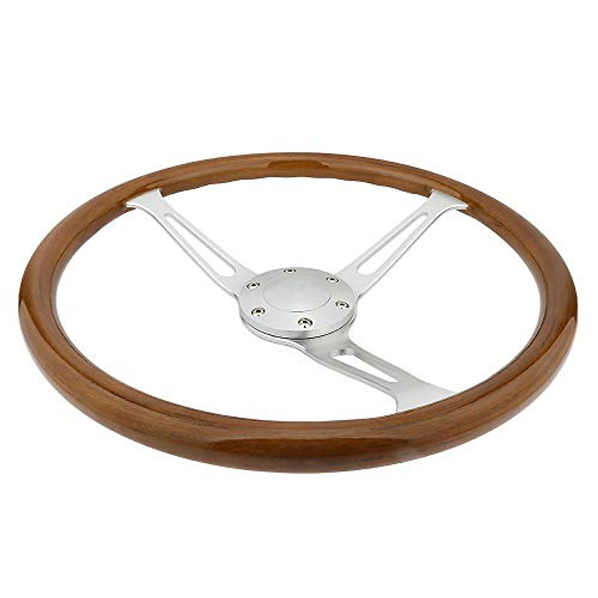 Universal 380mm 15" Inch Deep 40mm Grant Classic Nostalgia Style Wood Grain Steering Wheel with Horn Kit