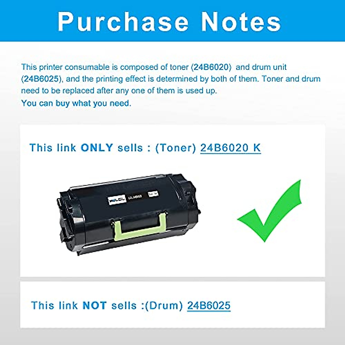 LCL Compatible Toner Cartridge Replacement for Lexmark 24B6020 35000 Pages XM7155 XM7155X XM7163 XM7163X XM7170 XM7170X (1-Pack Black)