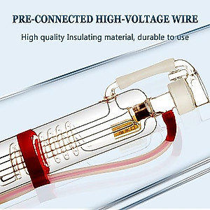 MCWlaser 60W CO2 Laser Tube Length 1000mm Dia.55mm Glass Laser Tube with Metal Head 6000hrs MTTF for 60-70W CO2 Laser Engraving and Cutting Machine