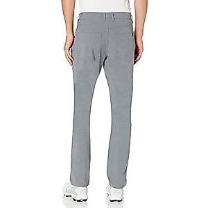 PGA TOUR Men's Flat Front Comfort Stretch 5 Pocket Golf Pant, Dk Grey Heather, 34W x 30L
