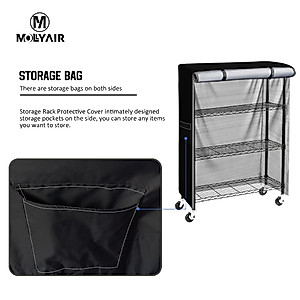 MOLLYAIR Wire Shelf Cover - Transform Your Space with Our Light-Blocking and Dust-Proof Cover for Pantry and Greenhouse Shelving,36"W×14"D×54"H ﻿
