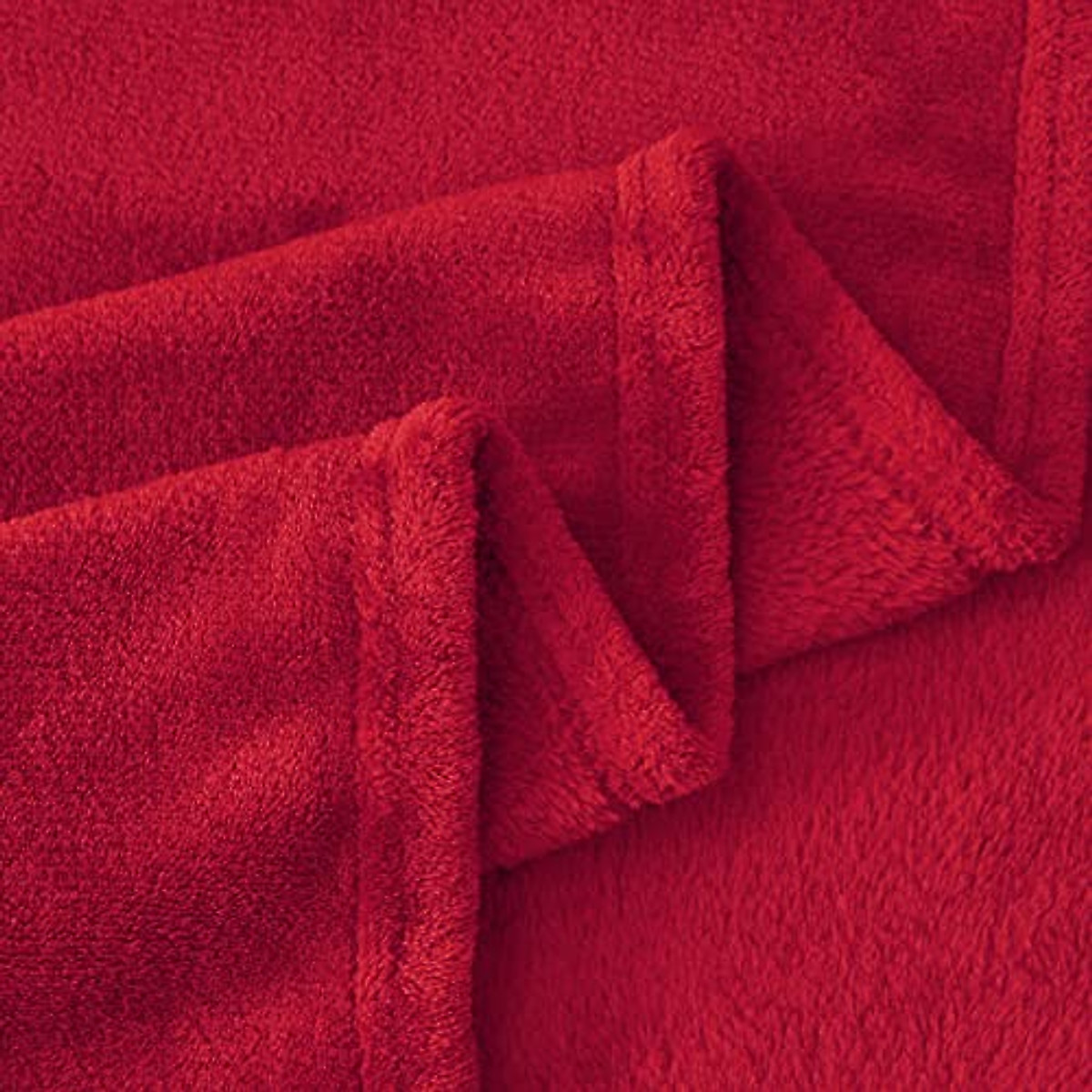 RUIKASI Fleece Throw Blanket Single - Plush Fuzzy Flannel Blanket Red for Single Size Bed, Super Soft Warm Blanket for Sofa and Couch, Fluffy Blanket 50x60 Inches