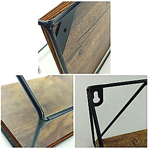 PETAFLOP Wall Mount Shelf Rustic Wood Floating Shelves Storage for Kitchen Living Room Bathroom, Set of 2