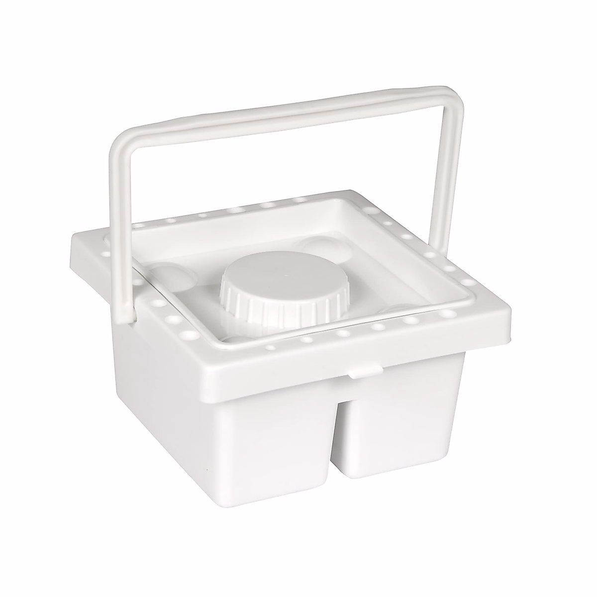 Creative Mark Brush Basin - All in One Unit for Storage, Shaping, Cleaning, and Soaking - 6.5 x 6.5 x 3.5" with Lid