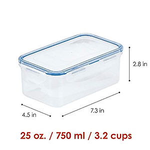 LocknLock Easy Essentials Food Storage lids/Airtight containers, BPA Free, Butter-25 oz, Clear