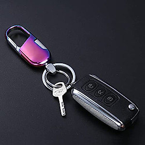 ASSCV Car Keys Keychain, Heavy Duty Keychains,Car Key Fob Accessory For Men and Women,With Elegant Metal Box (Rainbow colored)