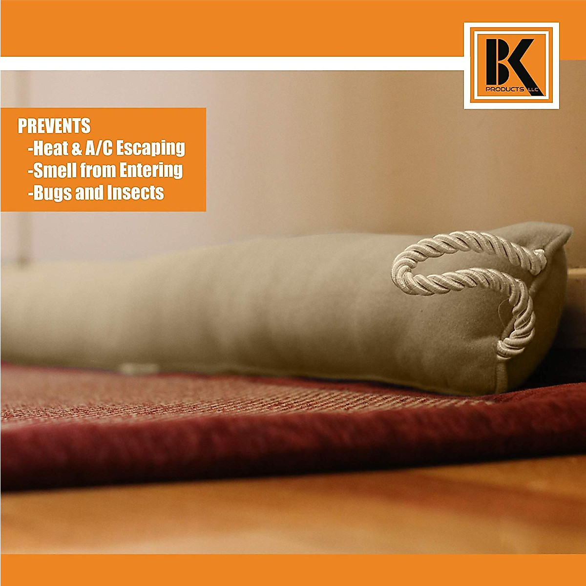 Draft Stopper - Door Draft Stopper Blocker - Under Door Weather Insulator Seal 37 inches - Sticks and Swings with The Door, Never Bend,2 Lbs Heavy and Effective Under Door Draft Stopper Energy Saver