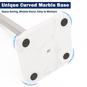 NearMoon Standing Paper Towel Holder, Stainless Steel Square Paper Towel Roll Holder with Marble Base for Bathroom Kitchen Countertop, Standard or Jumbo-Sized Roll Holder (Brushed Gold)