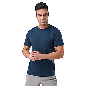 Pioneer Camp Mens Bamboo Viscose T Shirt Ultra Soft White Plain Tshirts for Men Cooling Crew Neck Casual Basic Tee Shirt