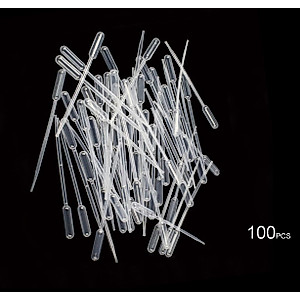 RUIAN 0.5ML Clear Disposable Plastic Eye Dropper Set Transfer Graduated Pipettes (100 PCS)