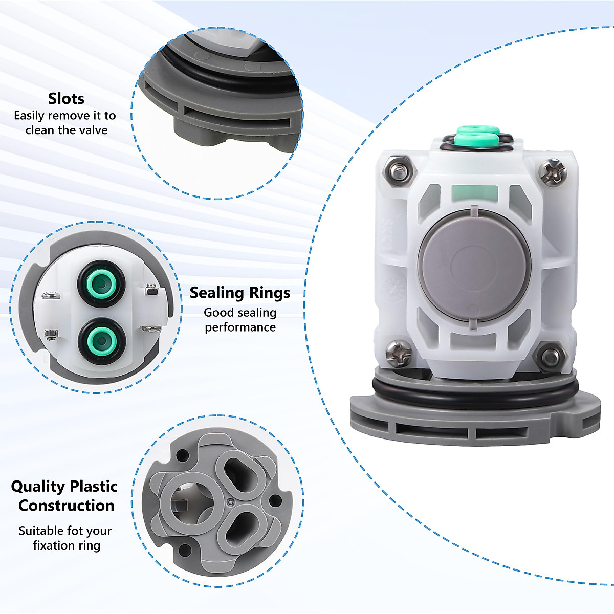 Dreyoo 1 Pack Pressure Balancing Unit Compatible with American Standard M952100-0070a, R110, R120, R115, R125 for Single Control Bath Tub and Shower Faucets Valves