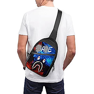 FANFELLSY Shark Fashion Camo Folding Chest Bag Adjustable Crossbody Travel Bag Shoulder Daypack…