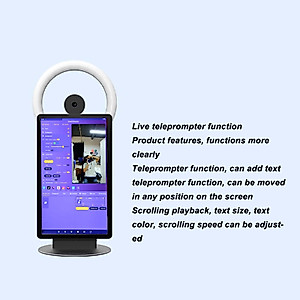 All in One Live Broadcast Machine, 15.6 Inch Rotating Large Screen for Live Broadcasting, Supports Cell Phone Screen Casting, MTK 8 Core 6nm CPU 2.4G 5G WiFi BT 5.0 100 to 240V