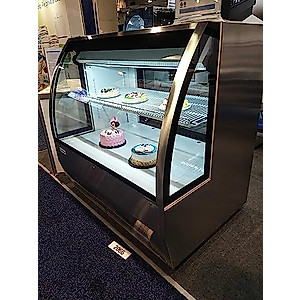 EMKK 18 Cu.Ft. 47.2''L Commercial Countertop Refrigerator, Display Refrigerator Pastry Display Case w/LED Lighting Automatic Defrosting Air-cooling Rear Sliding Door for Cafe Restaurant, ETL Certified