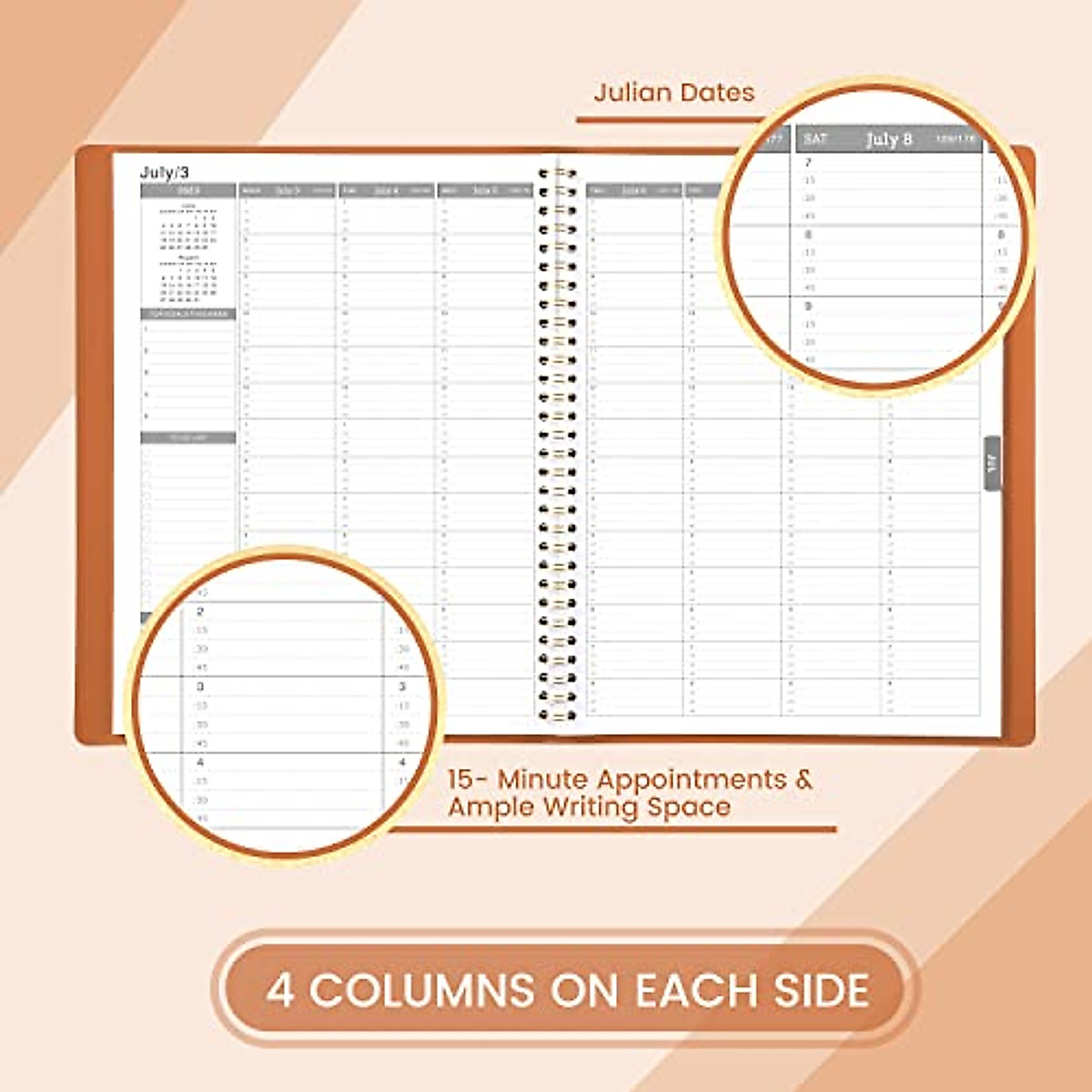 Weekly Appointment Book 2023 - Daily Hourly Planner 2023, January 2023- December 2023, 8.4" x 10.6", 15-Minute Interval, Flexible Soft Cover, Twin-Wire Binding, Perfect for Your Life