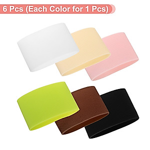 uxcell 6Pcs Coffee Cup Sleeve, Silicone Cup Sleeve Non-slip Glass Water Bottle Mug Sleeves Multicolor