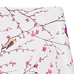 Yifely Peel & Stick Shelf Liner Removable Shelving Paper for Covering Apartment Old Nightstand Closet, Peach Birds, 17.7 Inch by 9.8 Feet