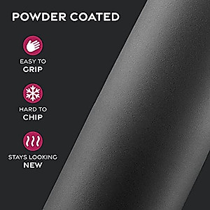 FineDine Triple Walled, Insulated Water Bottles with Straw - 40 Oz Stainless Steel Metal Bottle W/ 3 Leak Proof Lids - For Travel, School, Sports, Gym/Men, Women & Kids - Inky Raven Black