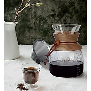 AGOGO Pour Over Coffeemaker Dripper with 304 Stainless Steel Filters Carafe High Capacity 10 Cup