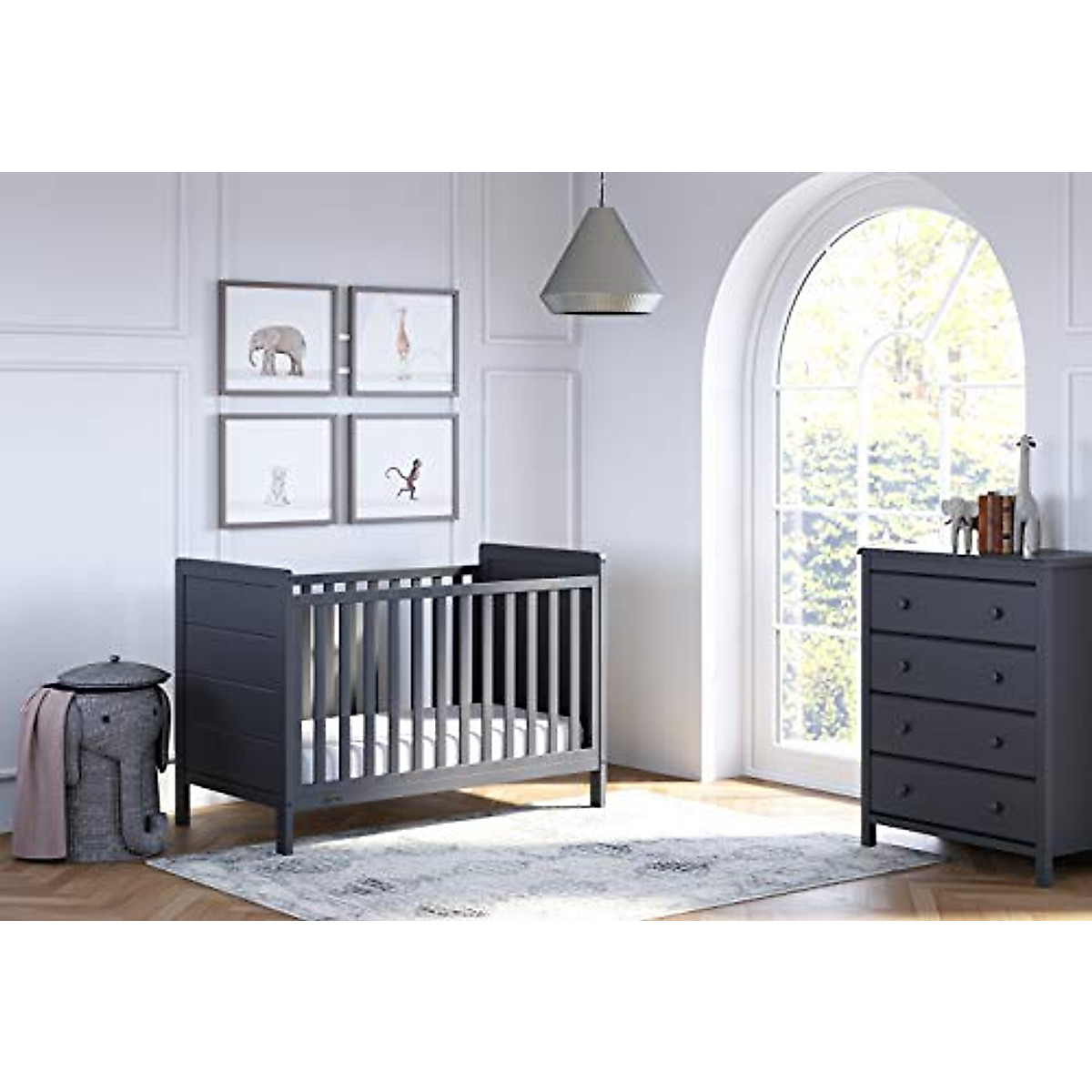 Storkcraft Alpine 4 Drawer Chest (Gray) – GREENGUARD Gold Certified, Dresser For Nursery, 4 Drawer Dresser, Kids Dresser, Nursery Dresser Drawer Organizer, Chest of Drawers