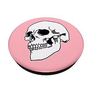 Spooky Cute Skull Punk Pastel Goth Skeleton Aesthetic Pink PopSockets PopGrip: Swappable Grip for Phones & Tablets