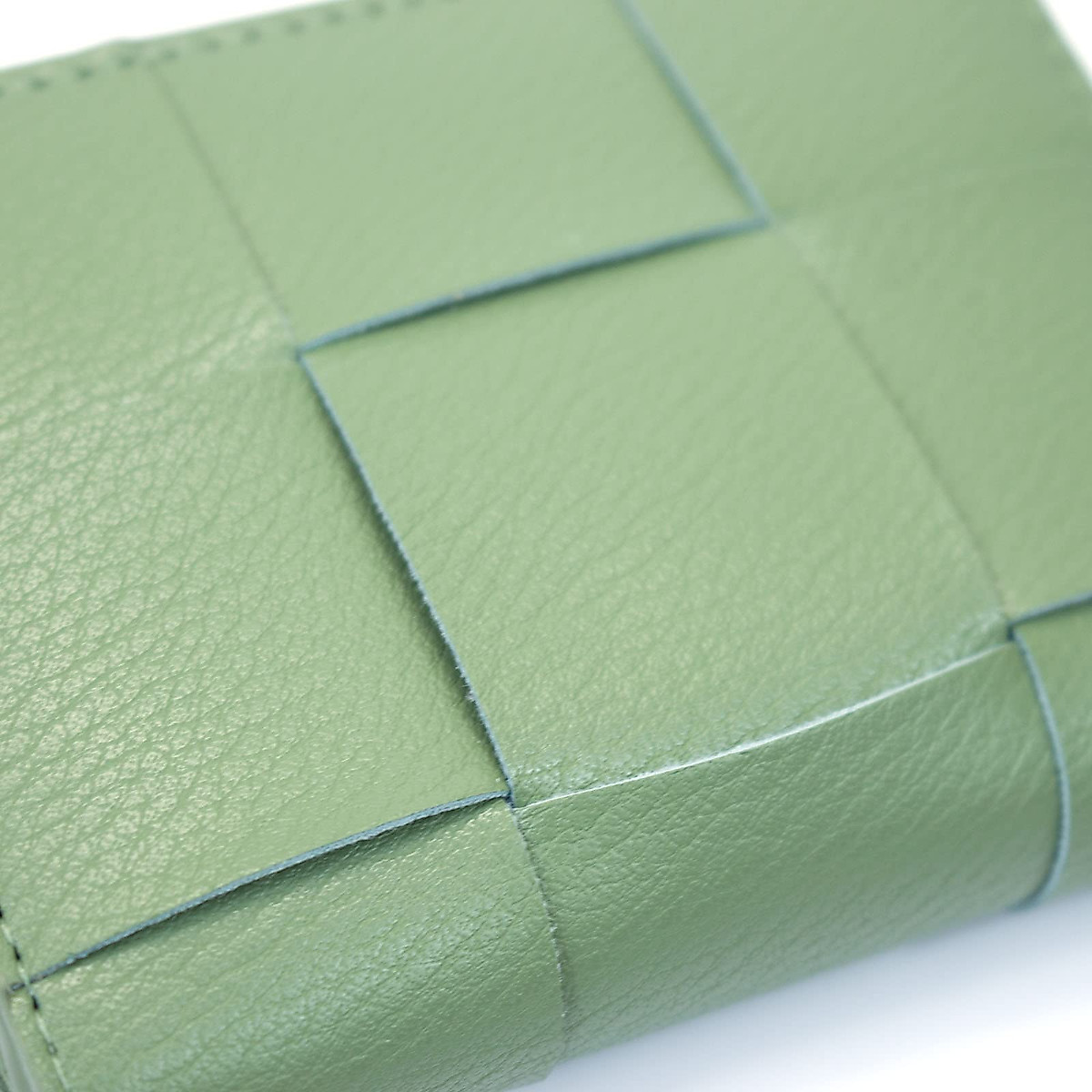 SUMGOGO Womens Wallet Small Coin Purse Rfid Card Holder Quilt Leather Ladies Zipper Front Pocket Short Mini Wallets (Olive Green)