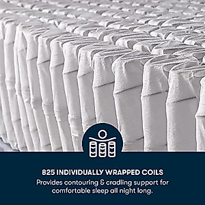 Serta Perfect Sleeper 12 Inch Twin XL Gel Memory Hybrid Mattress, Ultra Plush, USA Built, 100-Night Trial, CertiPUR-US Certified - Renewed Relief, White and Dark Blue