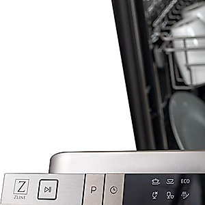 ZLINE 18 in. Top Control Dishwasher in Custom Panel Ready with Stainless Steel Tub