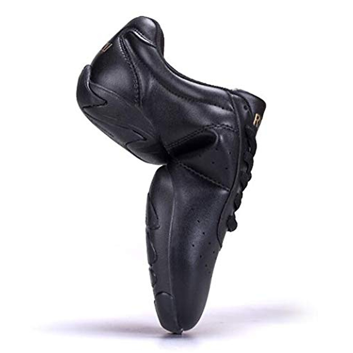 DADAWEN Adult & Youth White Cheerleading Shoes Sport Training Tennis Sneakers Competition Cheer Shoes Black US Size 7/EU Size 38