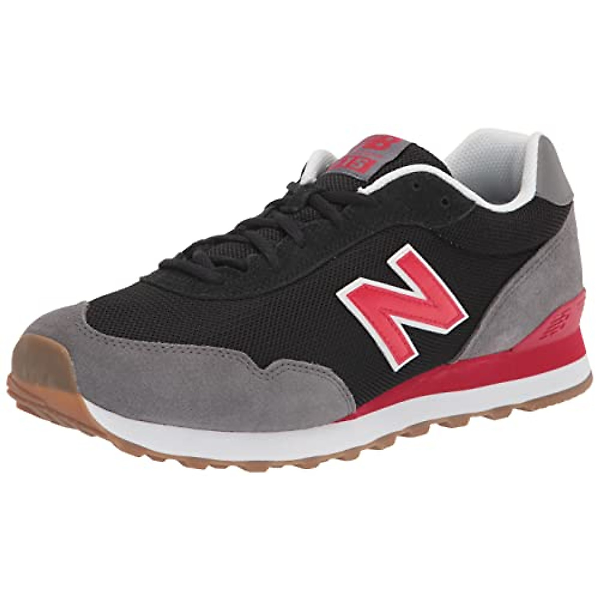 New Balance Men's 515 V3 Sneaker, Black/Team Red, 12 X-Wide
