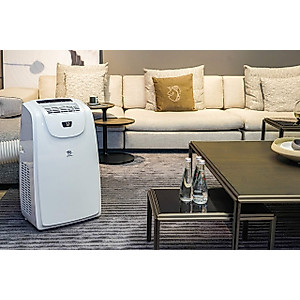 AireMax Portable Air Conditioner and Heater with Remote Control | For Rooms up to 500 Sq.Ft. | 24H Timer | Auto Restart | Wheels | LED Display | 4 Modes | White | APE514H