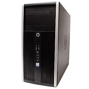 HP 6200 Desktop Tower, Intel Core i7 Quad Core, 16GB RAM, 500GB SSD, DVD, Wi-Fi, Windows 10 Pro, Periphio Wireless Keyboard, Periphio 1080p Webcam, 23.6-inch Monitor, Renewed