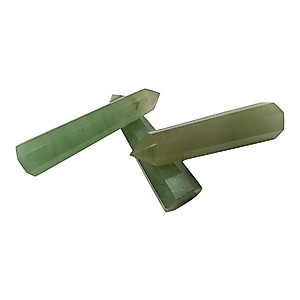 WholesaleGemShop 3 Inch Green Aventurine Gemstones Obelisk Tower Jumbo Facet Aura Rock Crystal Natural Polished Earth Wand Spirit