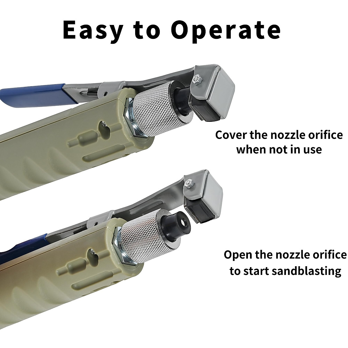 Sand Blaster Gun, Sandblasting Gun with 4X Ceramic Tip Abrasive Sandblaster Gun Kit with Nozzles (2/2.5/3/3.5mm) to Deburr Remove Rust Paint Stain