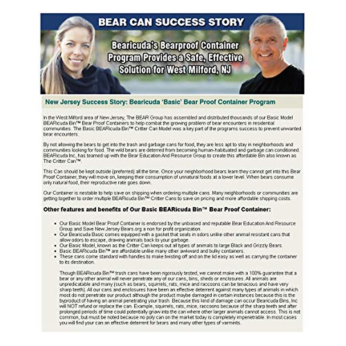 30 Gallon Bearicuda Basic Bear-Resistant Trash Can with Screw-top Lid is airtight to Seal in Odors