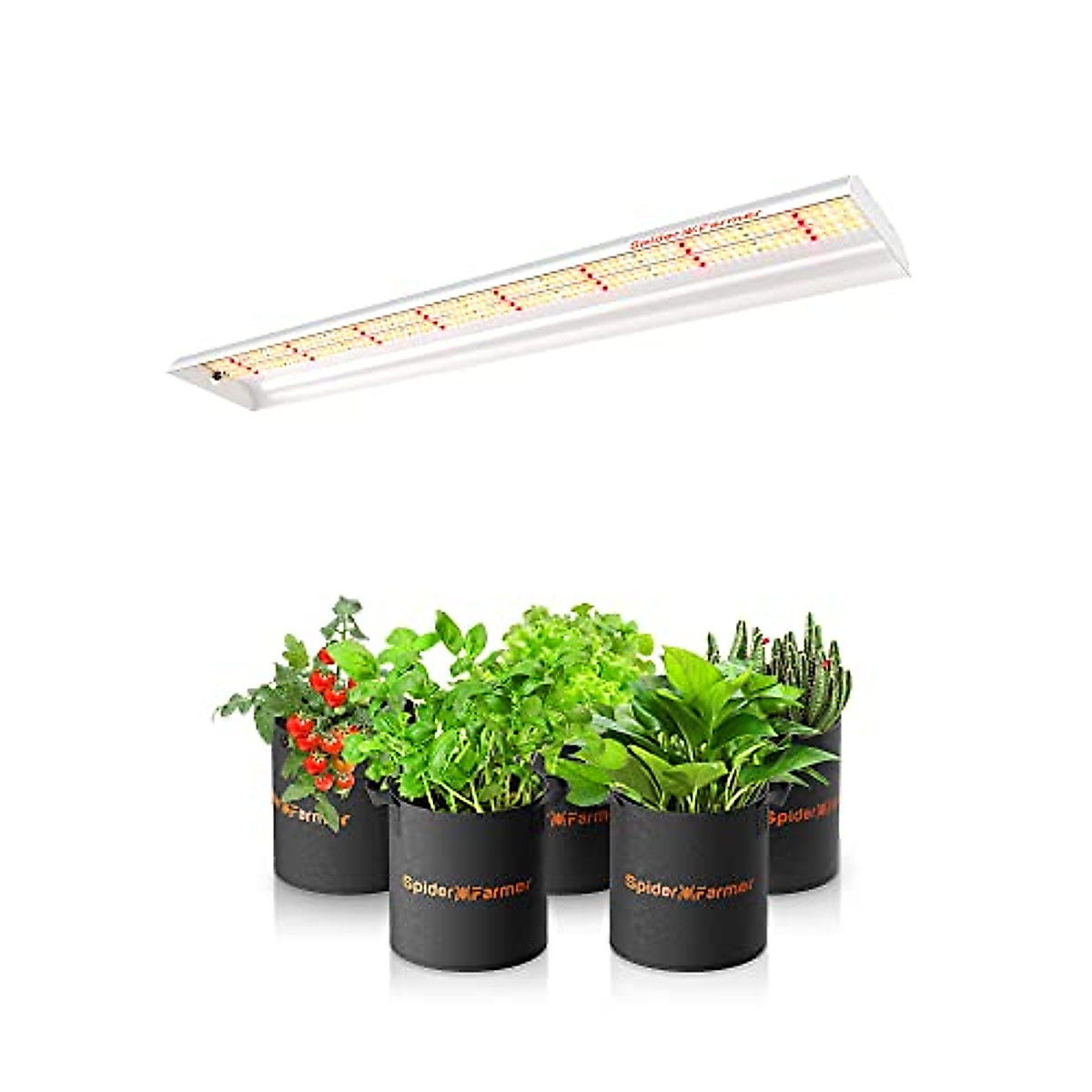 SPIDER FARMER SF-600 LED Grow Light 2x4 ft Coverage Sunlike Full Spectrum Plant Growing Lamp for Indoor Plants Hydroponics Seeding Veg Flower Energy Saving & High Efficiency Grow Lights 384 Diodes