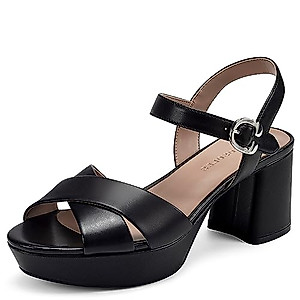 Aerosoles Women's Cosmos Heeled Sandal, Black Leather, 10