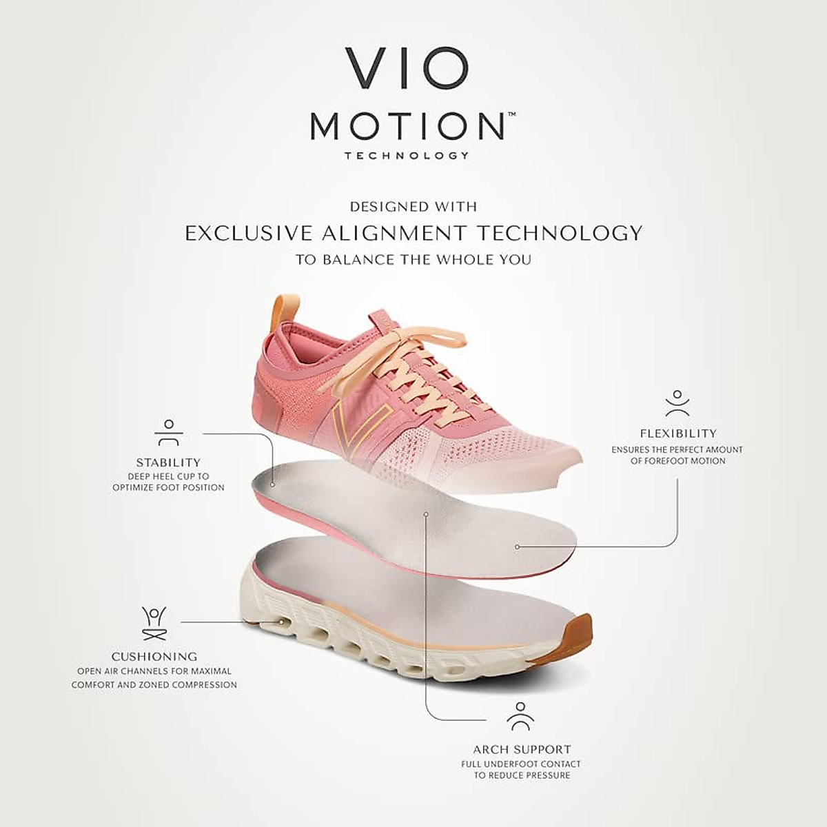 Vionic Captivate Women's Lightweight Comfort Sneaker Smoked Salmon - 9.5 Medium