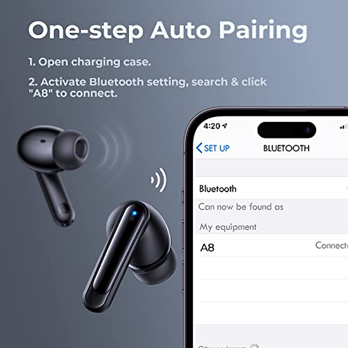 Wireless Earbuds,True Wireless Bluetooth 5.3 Earbuds,60H Playtime IPX5 Waterproof Headphones with LED Digital Display & CVC 8.0 Noise Cancelling Mic in-Ear Earphone for iPhone Android
