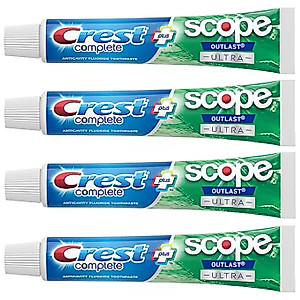 Crest Complete Whitening Plus Scope Outlast Ultra Toothpaste 6.5 oz (184g) - Pack of 4