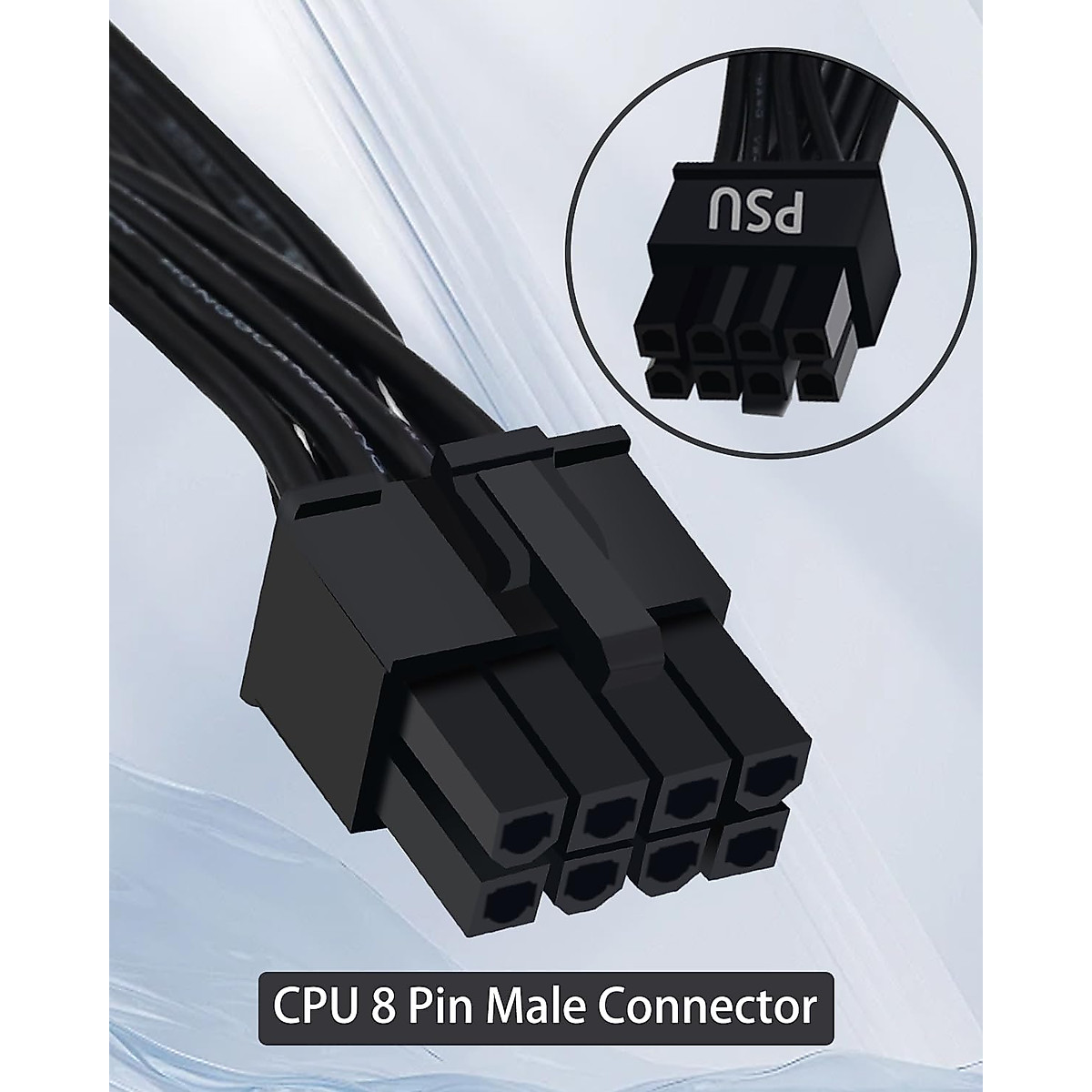 COMeap CPU Cable for Corsair PSUs, CPU 8 Pin Male to CPU 8 Pin (4+4 Detachable) Male EPS-12V Motherboard Power Adapter for Thermaltake ARESGAME Power Supply 25-inch(63cm)