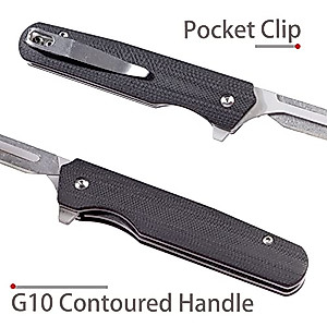 TENCHILON G36 Compact Folding Pocket Scalpel Knife, 6pcs 440C #60 Replaceable Blades, Contoured G10 Handle, Small Slim Gentleman's Flipper Utility EDC Knives with Pocket Clip