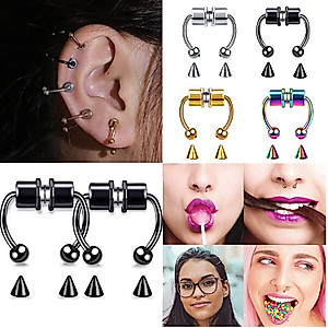 DANSOAN Fake Nose Ring for Women Teenager Stainless Steel Nose Cuffs Septum Nose Ring Piercings on Non-Pierced Nose Ring for Women Men