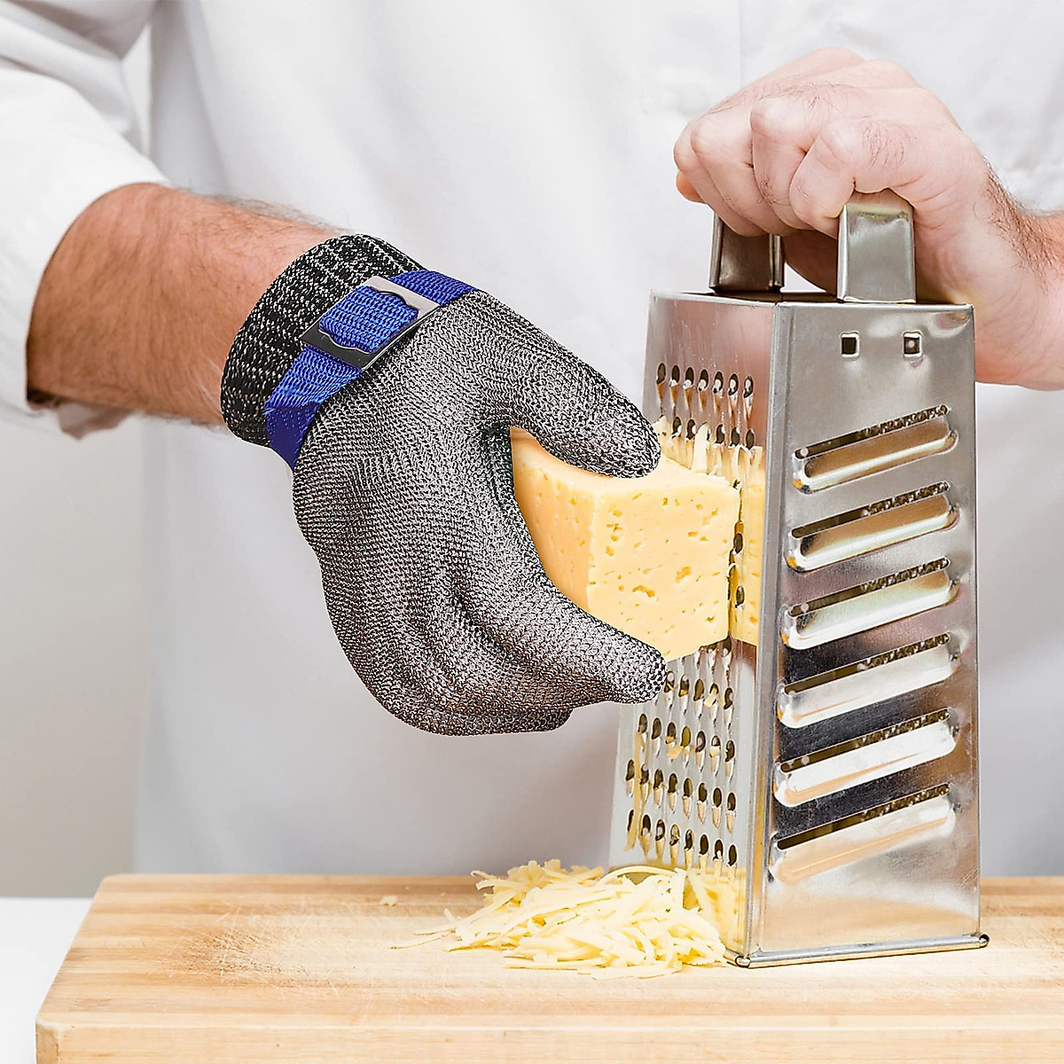 Herda Level 9 Cut Proof Gloves Chainmail Gloves Kitchen Gloves for Fish Meat Cutting Wood Carving Whittling Oyster Shucking Safety Butcher Work (XL)