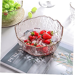 PRETYZOOM 1pc Salad Bowl Clear Container Candy Dishes Decorative Candy Bowls Decorative Pasta Bowls Glass Salad Bowl Glass Prep Bowl Fruit Bowl Mixing Bowl Noodle Bowl Purple Ramen Bowl Mini