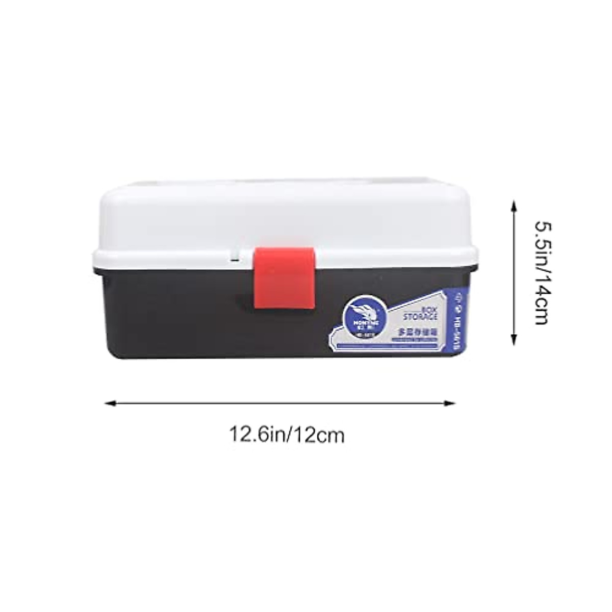 Yardwe 3- Layer Plastic Organizer Box Sewing Box Multipurpose Organizer with Removable Tray Portable Handled Storage Case for Art Craft and Cosmetic Black